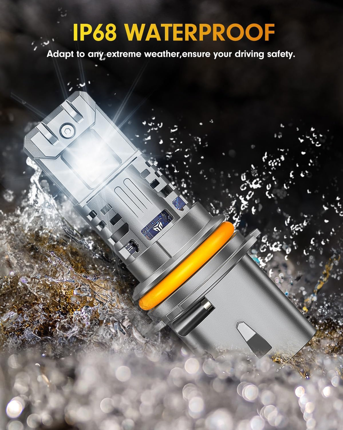 Fahren 9007 HB5 LED Headlight Bulbs, 90000LM 12X Brighter 1:1 Size 2pc